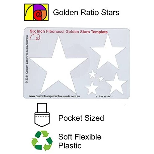 6 inch Clear Plastic Fibonacci Golden Ratio Stars Drawing Template ...