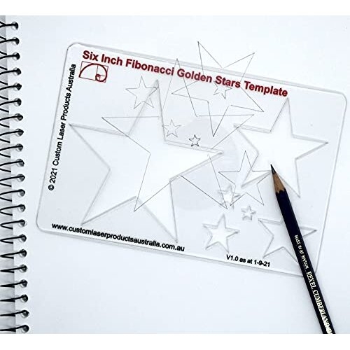 6 inch Clear Plastic Fibonacci Golden Ratio Stars Drawing Template ...