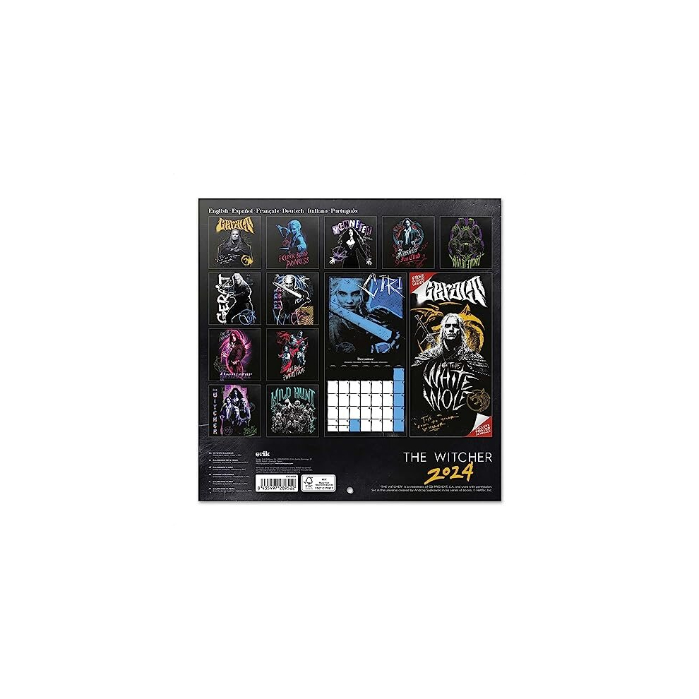 The Witcher Wall Calendar 2024 12" x 12" | 12 Month Planner | Square ...