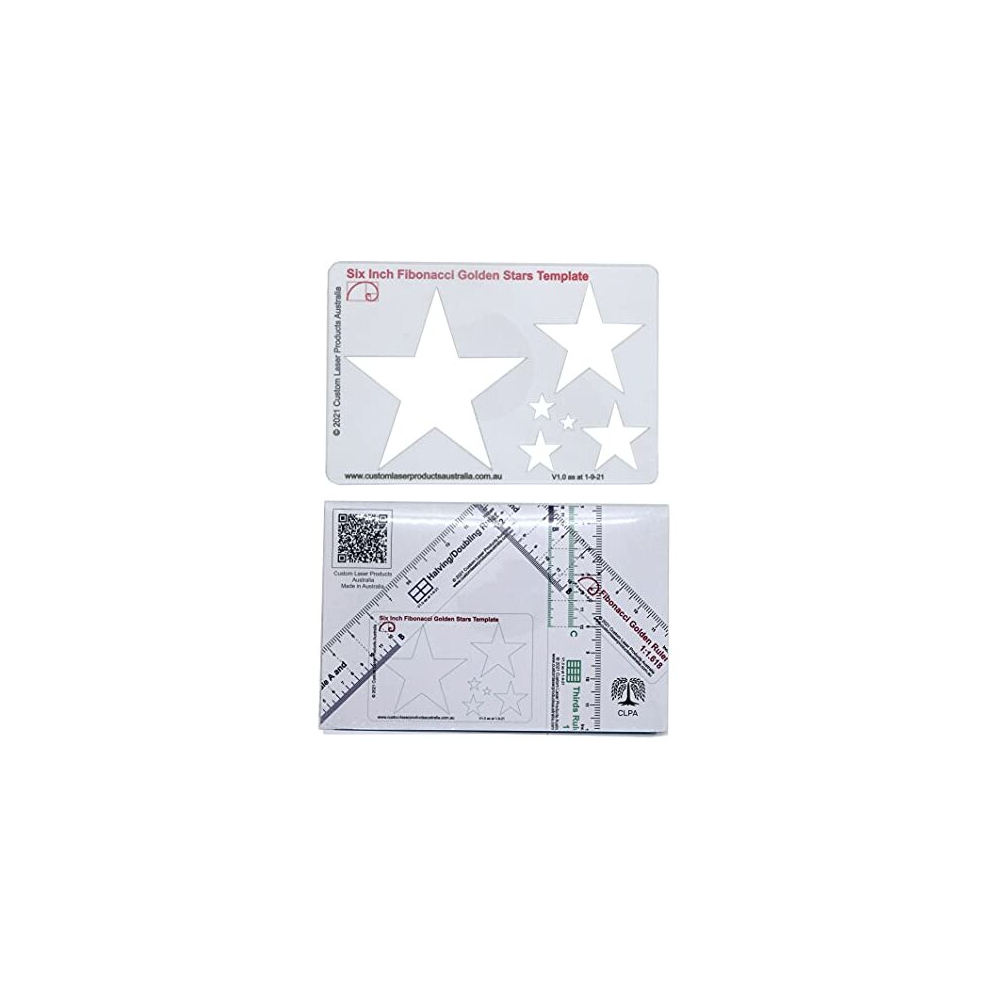 6 inch Clear Plastic Fibonacci Golden Ratio Stars Drawing Template ...