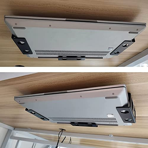 Under Desk Laptop Mount, Metal Under Desk Laptop Storage Holder with ...