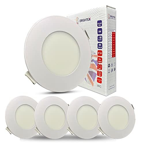 Brightex, 5W Pack of 4 Led Panel Lights Round Recessed, Wall Mount ...