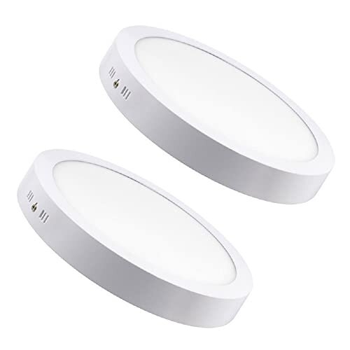 I Lumos (2 Pack) Round Circle LED Smart WiFi Warm, Natural & Pure White ...