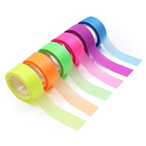6 Rolls Writable Transparent Sticky Notes, Removable Highlighter Tape ...