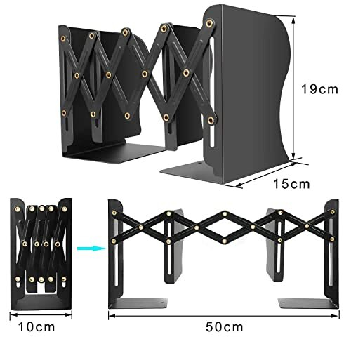 Bookends Adjustable Metal Bookends Desktop Organizer, Adjustable Book ...