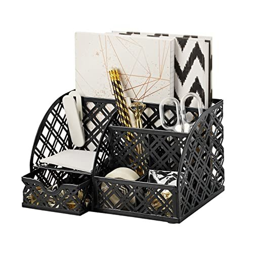 Desk Organiser/Mesh Desk Tidy Caddy/Pen Holder/Multifunctional ...