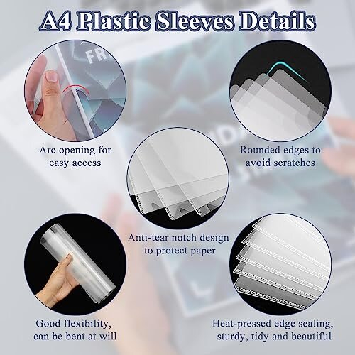 30PCS Clear Plastic Wallets A4 Document Folders Transparent A4 Cut ...