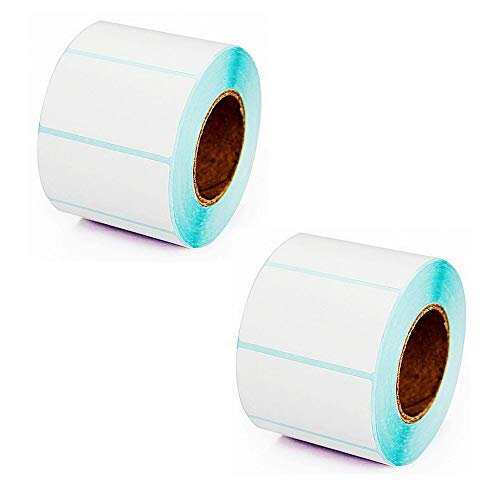 2 Rolls 1400 pcs 55mm x 30mm self Adhesive Blank White Sticky Labels ...