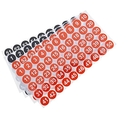 20 Sheets 1 to 100 Number Stickers Vinyl Consecutive Self-Adhesive 1 Inch Waterproof Markers ...