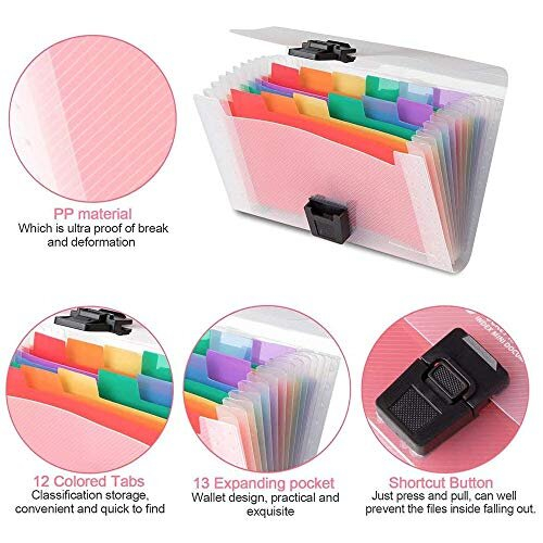A6 Mini Accordion Receipt Organiser Expanding Portable File Folder Plastic Document Organisers