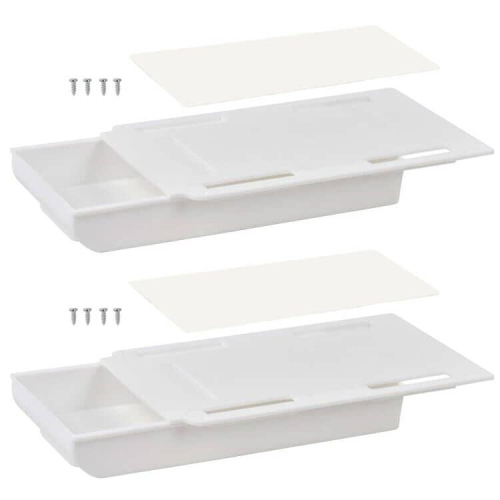 NA Set of 2 Self-Adhesive Drawer Under Desk Organiser Pencil Tray Base ...