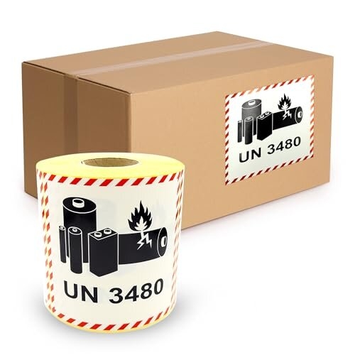 500 Dangerous Goods Labels UN 3480 100 x 100 mm - Contains Lithium-Ion ...