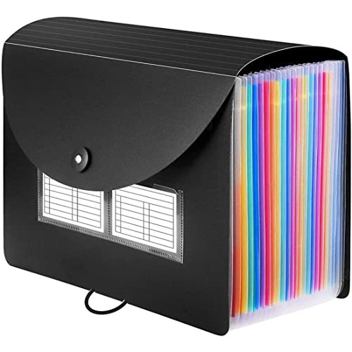Expanding File Folders 24 Pockets Rainbow Accordion File Folder ...