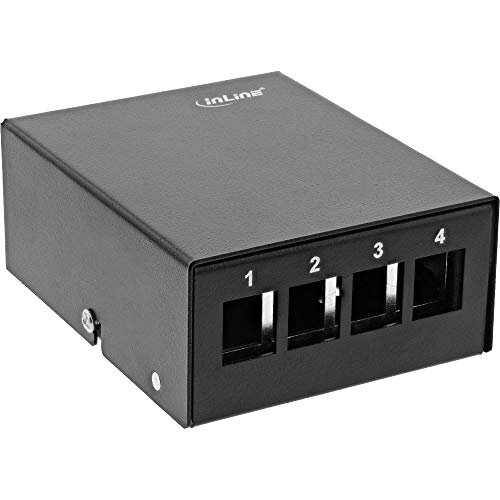 InLine RAL9005 Surface-Mounted Patch Panel Socket for 4x Keystone RJ45 ...