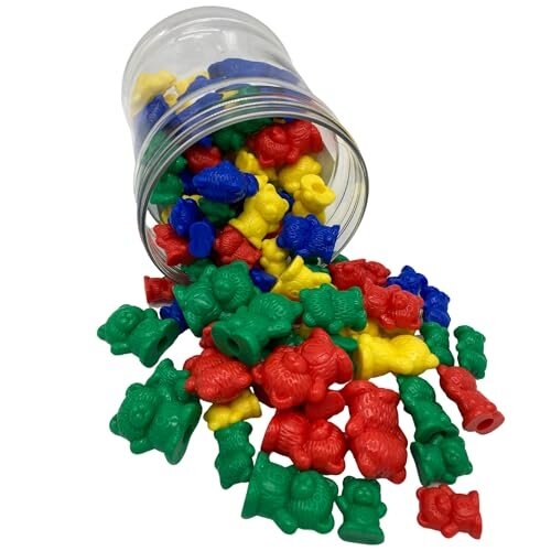 Rainbow Counting Bears - 4 Colour Size Counter Set x96 - Sorting Bear ...
