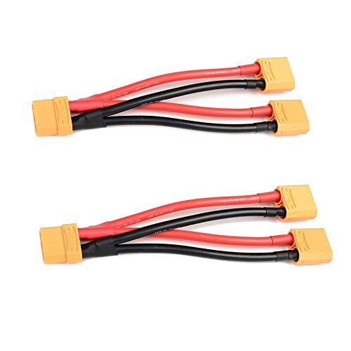 2-Pack XT90 Plug Parallel Battery Connector Cable 1-Female to 2-Male ...