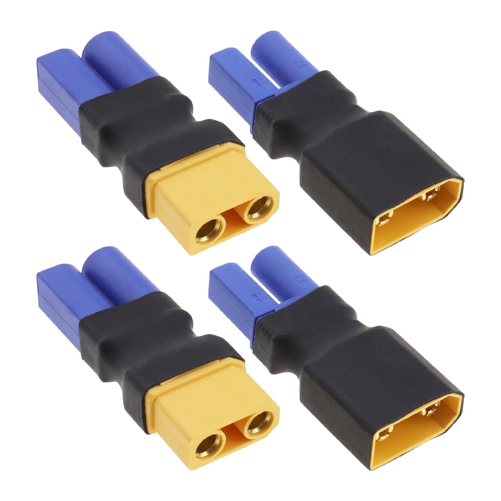4pcs XT90 Female to EC5 Male Plug Adapter XT90 Male to EC5 Female ...