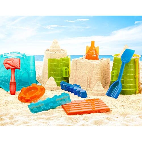 - Sand Toys for Kids - 11-pcs Sandcastle Building Kit with Sandbox ...