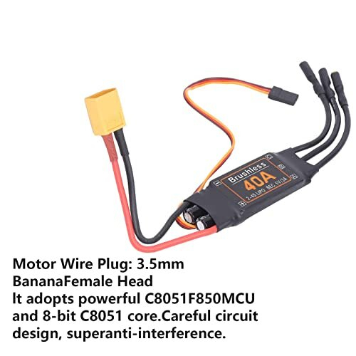 40A Brushless ESC with XT60 Connector Brushless Motor Electric Speed ...