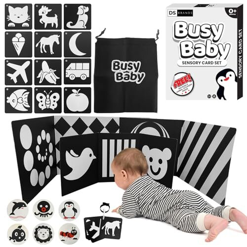 Black And White Baby Sensory Card Set For Babies 0-6 Months - High ...