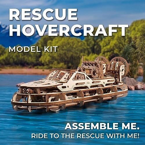 Rescue Hovercraft - Boat Model Kits for Adults - 3D Wooden Puzzle Ship ...