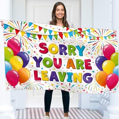 Sorry Your Leaving Banner - Good Luck banner and decoration - We Will ...