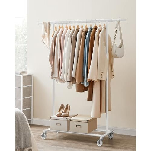 Clothes Rack on Wheels, Heavy Duty Clothes Rail, with Extendable ...