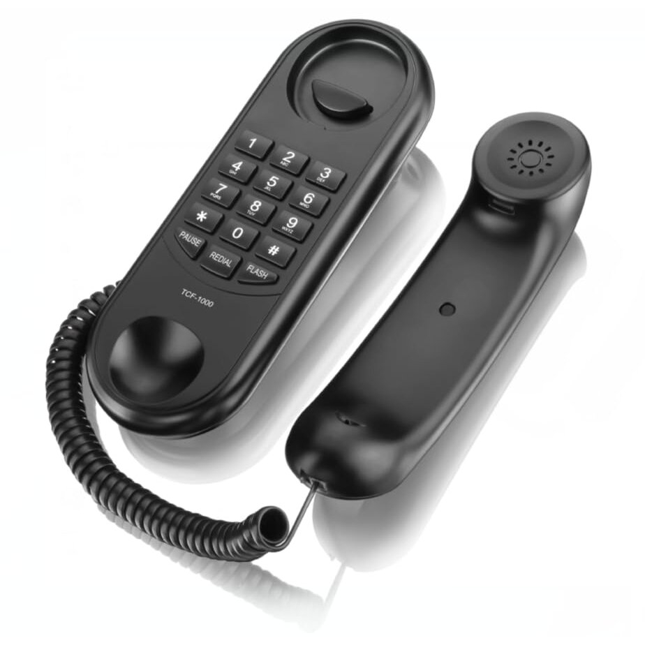 Corded Landline Telephone,House Phones Wall Mountable Landline Telephone,Home Phone Dial Pad on ...
