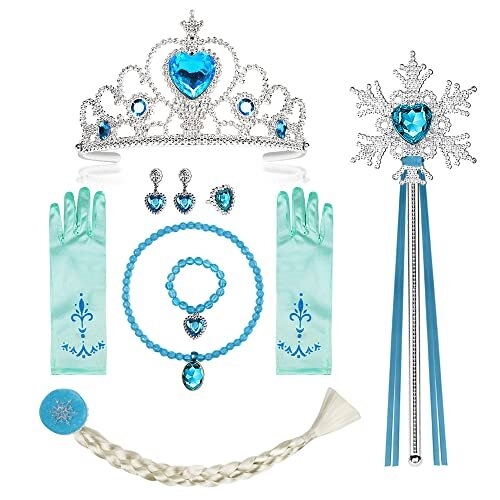 Elsa Princess Tiara, Fairy Wand and Tiara Crown Elsa Dress Up ...