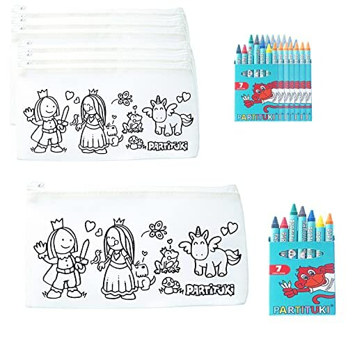 25 Colouring Cases and 25 Sets of 7 Coloured Wax Crayons with CE ...
