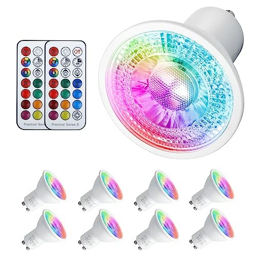 GU10 Colour Changing LED Bulbs, 5W Dimmable Spot Light Bullb, 12 Colour ...