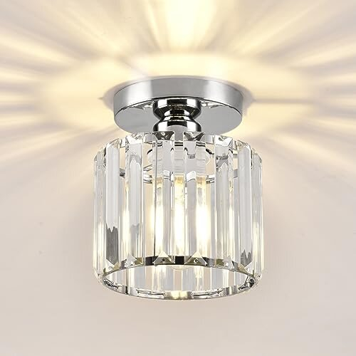 Small Crystal Ceiling Light, Silver Crystal Chandelier Modern LED ...