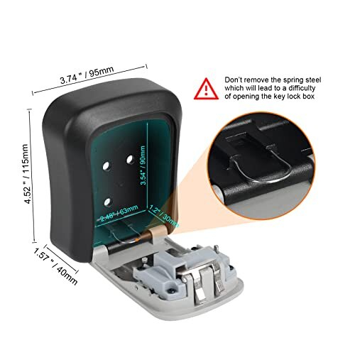 Key Safe Wall Mounted Police Approved, Lock Box Outdoor 4 Digit ...