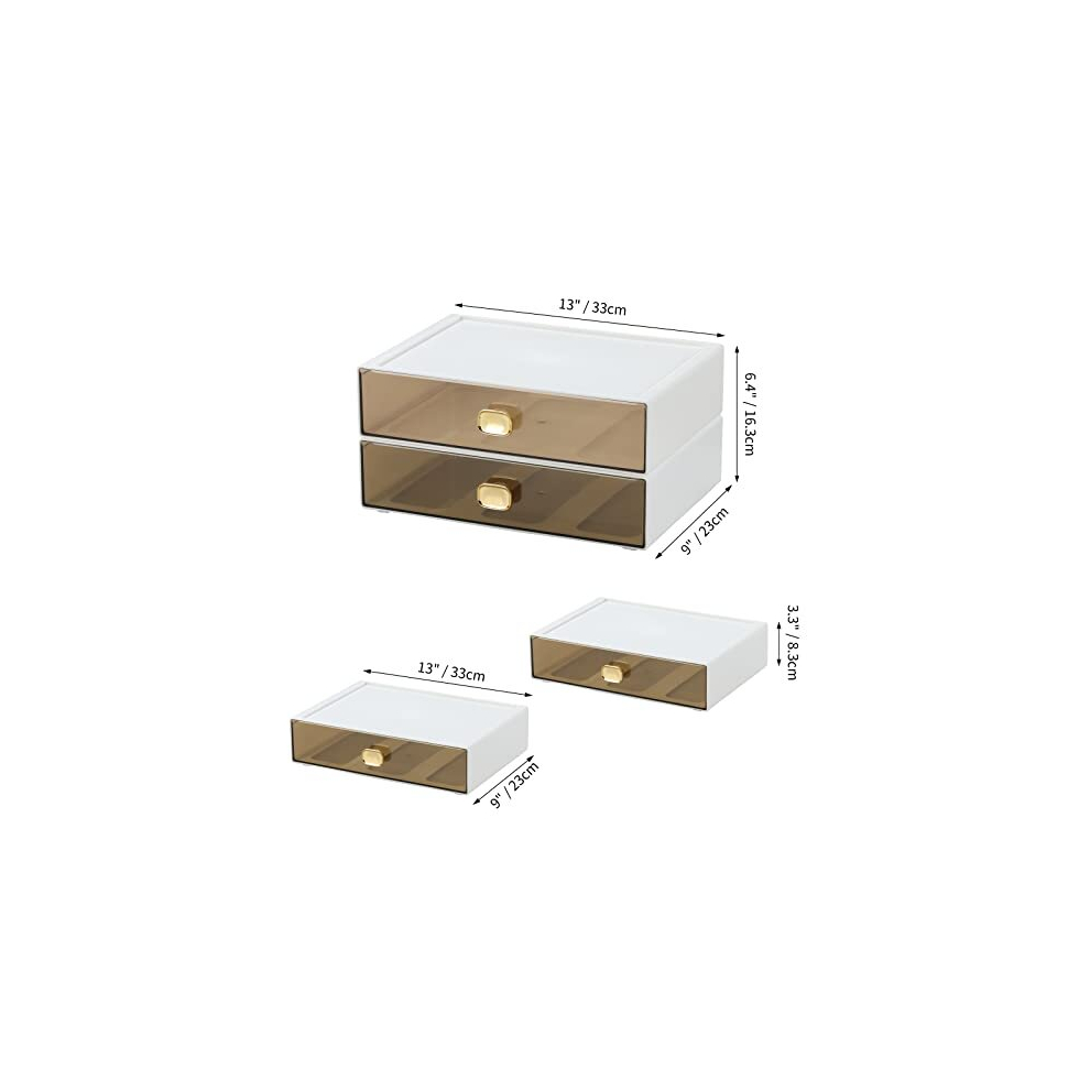 Plastic Drawers Storage Unit, Desk Tidy Organiser Drawers, Stackable A4 ...