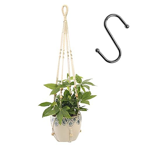 Hanging Planters Baskets, 1Pcs Cotton Rope Plant Hanger with 1 Hanging ...