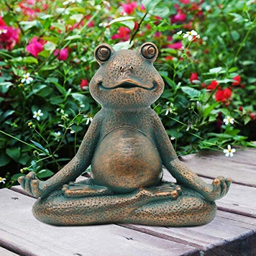 Meditation Frog Garden Ornaments Outdoor Statue Décor – Zen Garden Frog ...