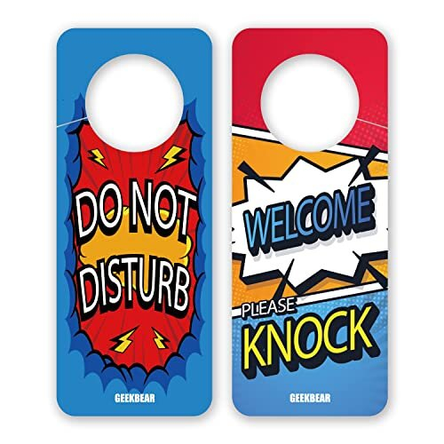 Do Not Disturb Door Hanger Sign (10. Comic) – 2 Pack - Reversible and ...