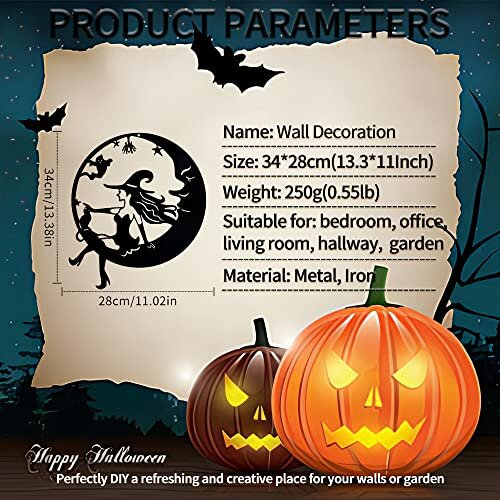 Halloween Metal Witch Wall Art Decoration 3D Banshee Wall Silhouette ...