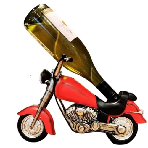 - 34cm Motorcycle Wine Bottle Holder Figure - Home Decor Figurine with ...