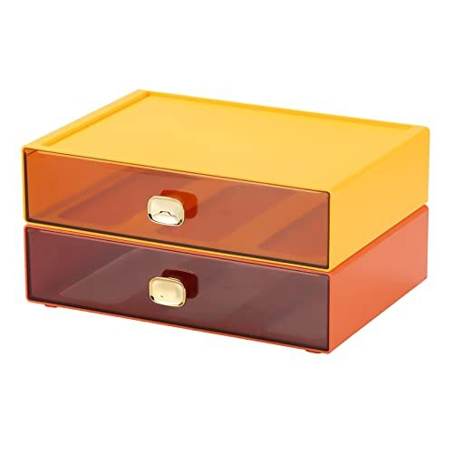 Plastic Drawers Storage Unit, Desk Tidy Organiser Drawers, Stackable A4 ...