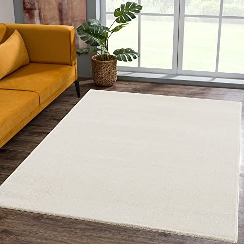 Short Pile Living Room Rug - Plain Modern Rugs for Bedroom, Study ...