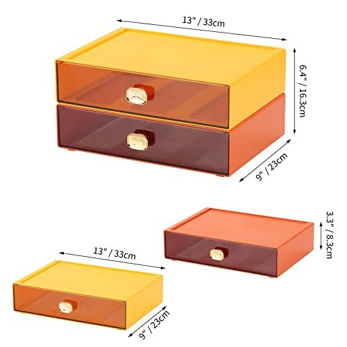 Plastic Drawers Storage Unit, Desk Tidy Organiser Drawers, Stackable A4 ...