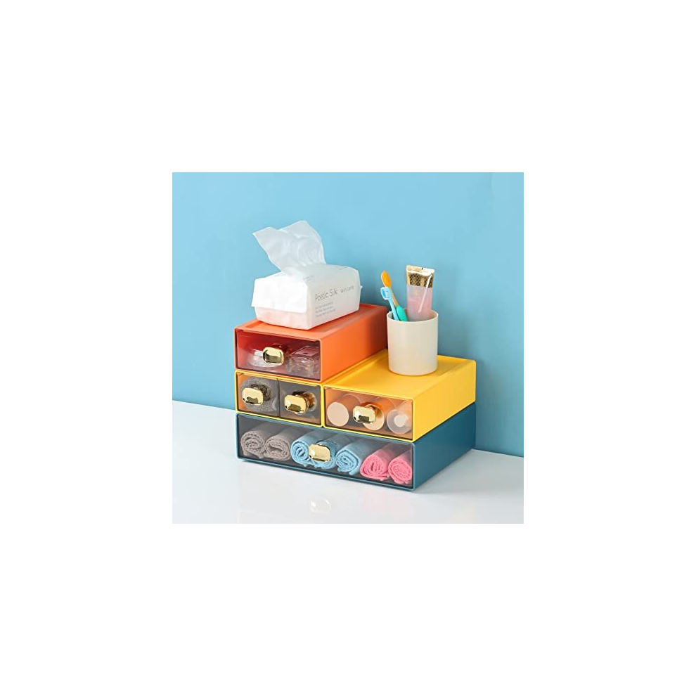 Plastic Drawers Storage Unit, Desk Tidy Organiser Drawers, Stackable A4 ...