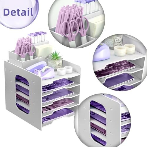 Letter Tray Organiser, A4 Paper Filing Trays, 5-Tier Office File Tray ...