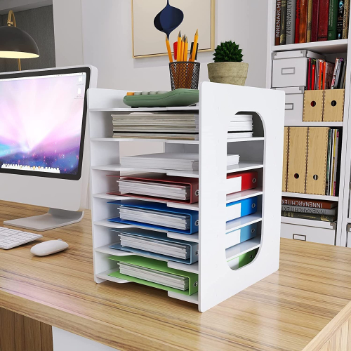 7Tier Office Paper Organizer for Desk Desktop File Holder Desk Letter ...