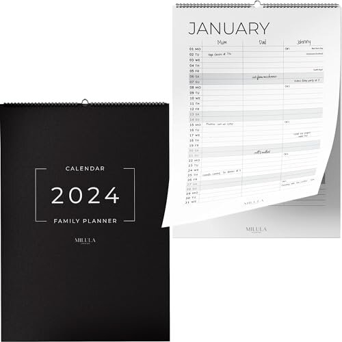 Calendar 2024 Modern Wall Calendar - Monthly 2024 Calander in A4 ...