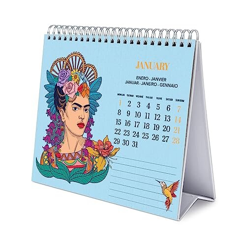 Monthly Desk Calendar Grupo Erik 2025 Frida Kahlo Desk Calendar - 8x7 ...