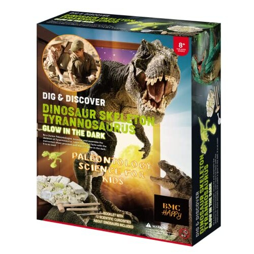 Dinosaur T-Rex Excavation Kit - 16 Bones to Unearth and Glow-in-the ...