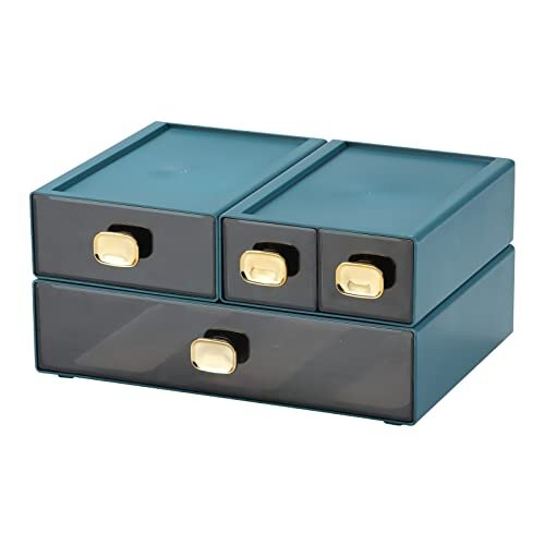 Plastic Drawers Storage Unit, Desk Tidy Organiser Drawers, Stackable A4 ...