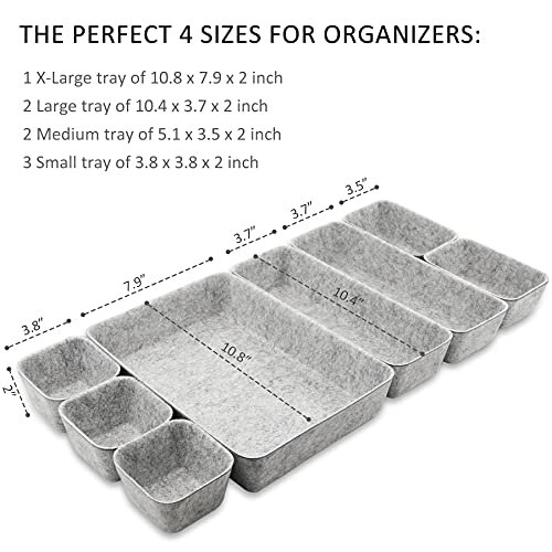 Desk Drawer Organizer Trays, 8 Pack Square Storage Box Stackable ...